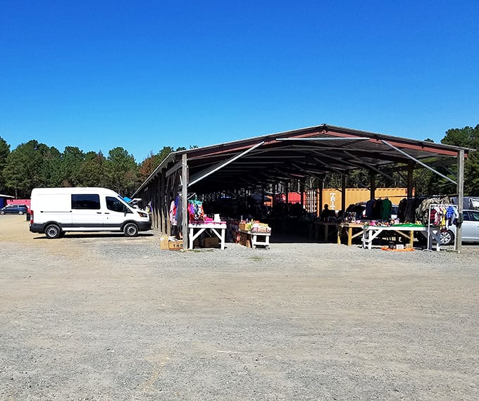 Under these pavilions, bargain hunters gather like wise elders sharing stories and swapping treasures.