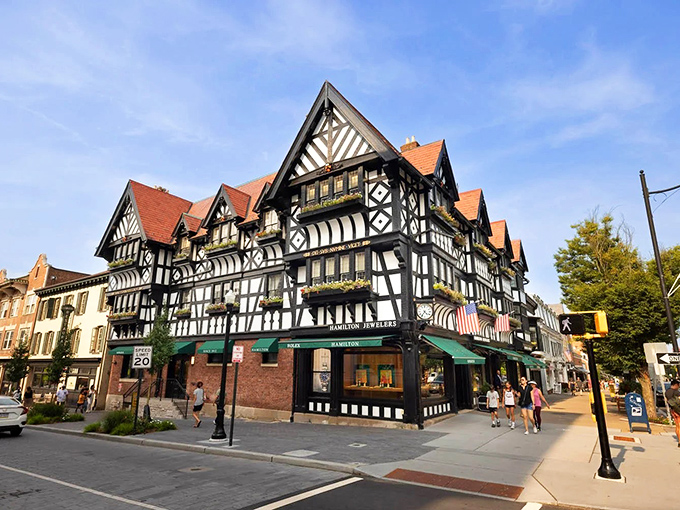 Tudor-style architecture gives Princeton's downtown an Old World charm that makes every shopping trip feel like a European vacation.