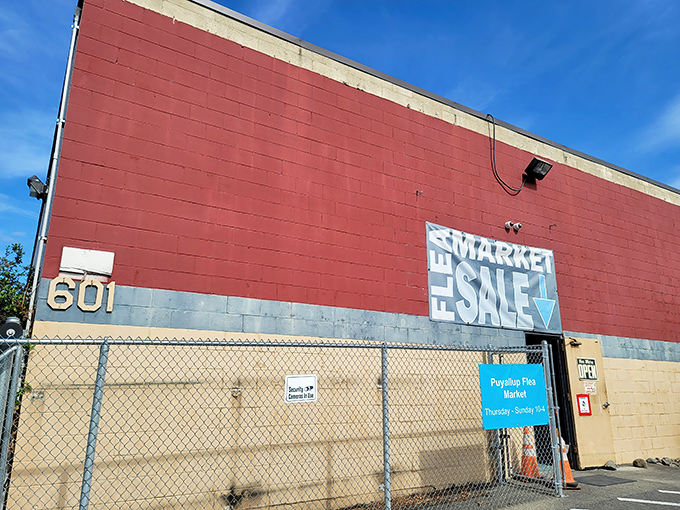 A bright red building houses Puyallup's favorite weekend treasure hunt, where bargain dreams come true.