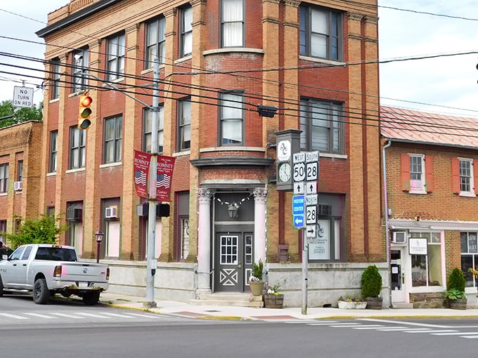 The stately buildings of Romney stand as monuments to affordability. That courthouse probably witnessed more bargains than a Black Friday sale.