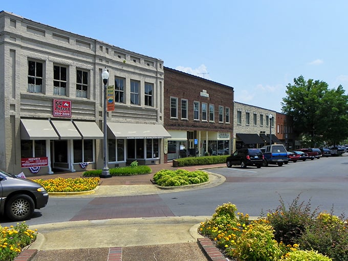 Tree-lined streets and brick storefronts create the perfect backdrop for unhurried retirement living.