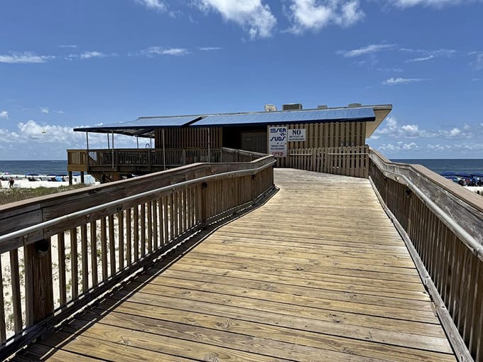 That wooden boardwalk leads straight to seafood heaven - and possibly the best sunset view around.