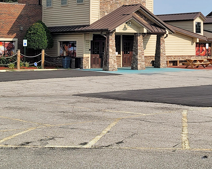 The welcoming entrance at Seafood Island &ndash; where landlocked Kansas gets a taste of ocean magic without the seagulls stealing your fries.
