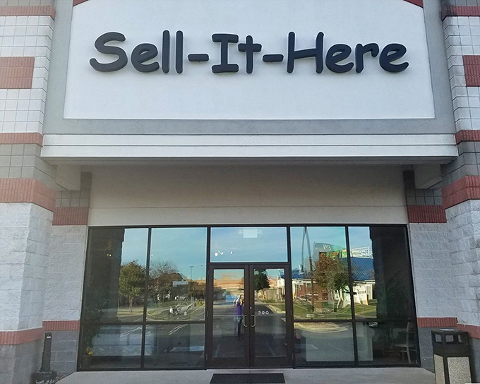 The name says it all! Sell It Here's clean lines and welcoming entrance are the gateway to a secondhand wonderland.