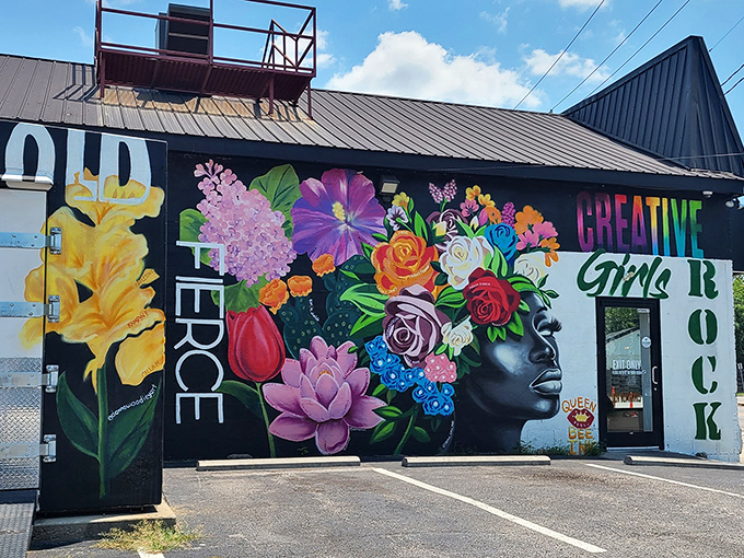 Those vibrant murals aren't just decoration - they're a promise of the creativity waiting inside.