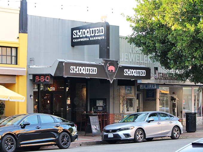 Downtown charm meets smoky goodness at Smoqued. This Old Towne Orange spot looks like where traditional BBQ goes for its California vacation.