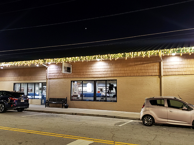 Holiday lights add a twinkle to South Cobb Diner's humble facade&mdash;like a beacon for comfort food pilgrims.