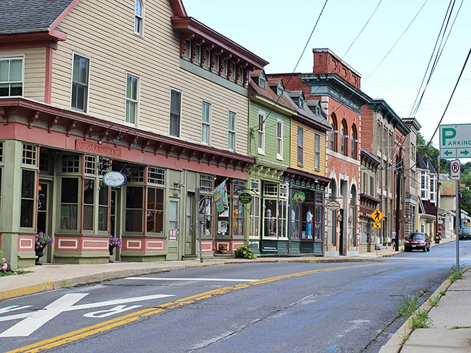 In Sykesville, even the buildings dress in cheerful colors, creating a downtown that feels like a warm hug.