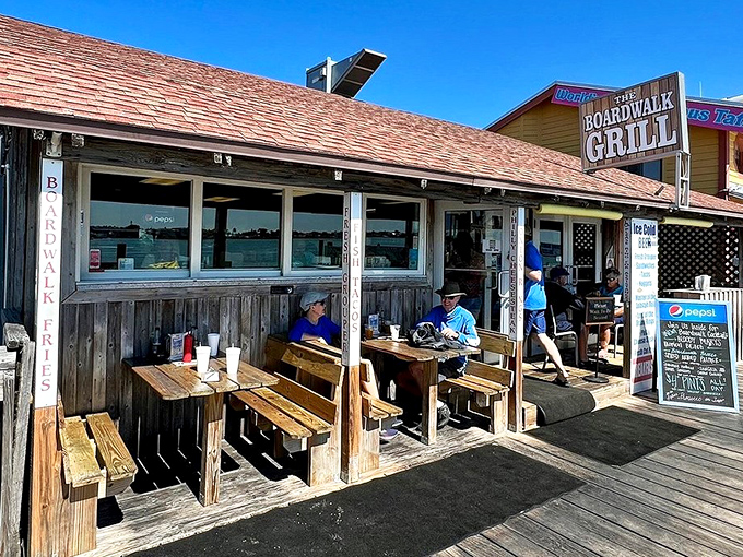 Wooden benches with million-dollar views&mdash;the perfect setting for lobster that tastes like it jumped straight from the ocean to your plate.