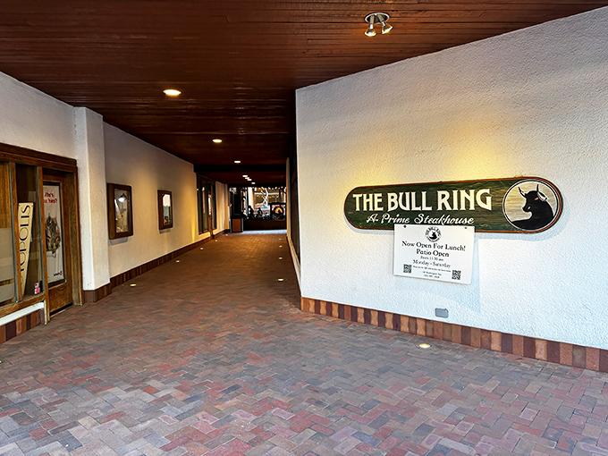 This hallway leads to steak nirvana. The Bull Ring's modest corridor is the meat lover's yellow brick road.