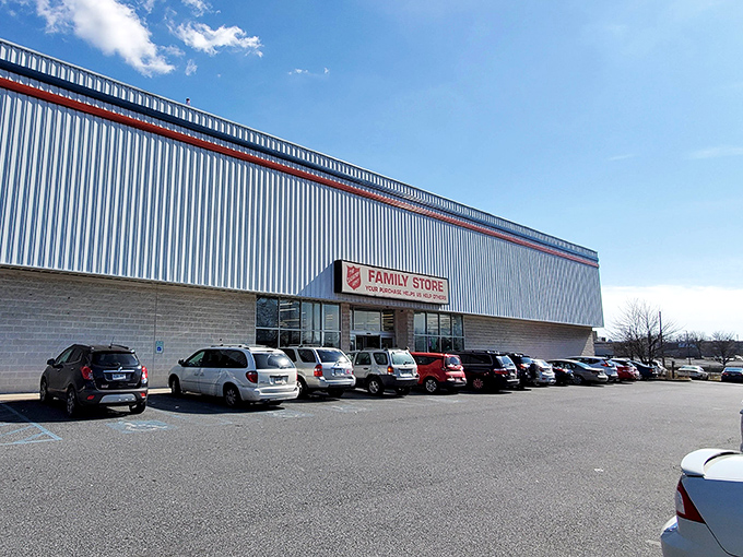 This massive Salvation Army location could hide a herd of elephants inside. The spacious parking lot hints at the warehouse-sized wonderland of finds waiting within.
