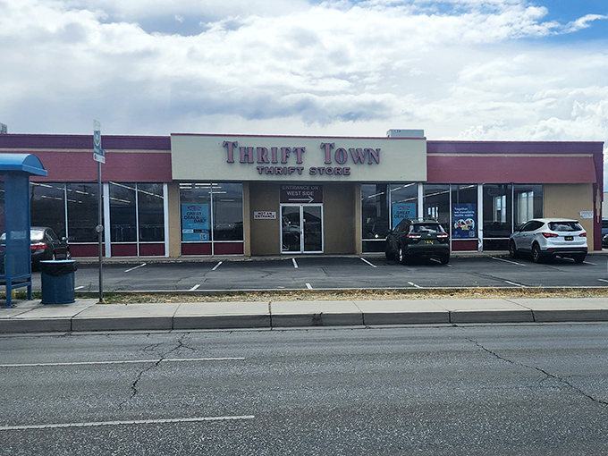 The unassuming facade of Thrift Town hides a universe of secondhand wonders. Don't judge this book by its cover!