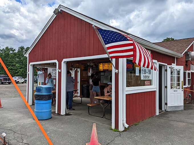 Picnic tables, fresh air, and hot dogs that hang off both ends of the bun &ndash; roadside dining doesn't get more authentically New England.