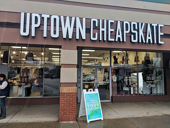 Where secondhand shopping gets the first-class treatment. Those windows promise treasures beyond the ordinary.