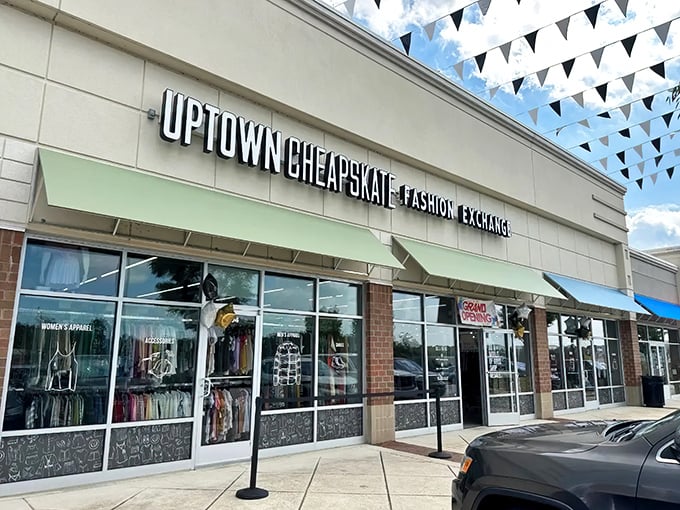 This sleek exterior hints at the carefully curated fashion finds waiting inside for savvy shoppers.