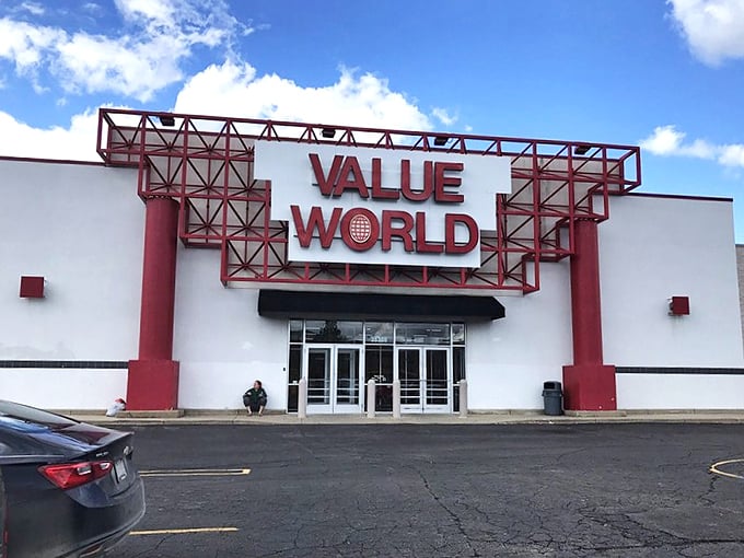 Those bold red letters spell out every bargain hunter's favorite destination - where value meets variety under one roof.