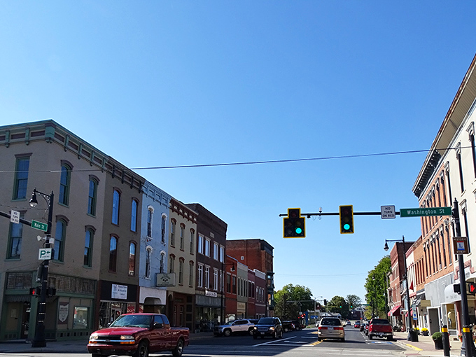 Main Street stretches ahead with promise, inviting leisurely strolls where every storefront tells a story.
