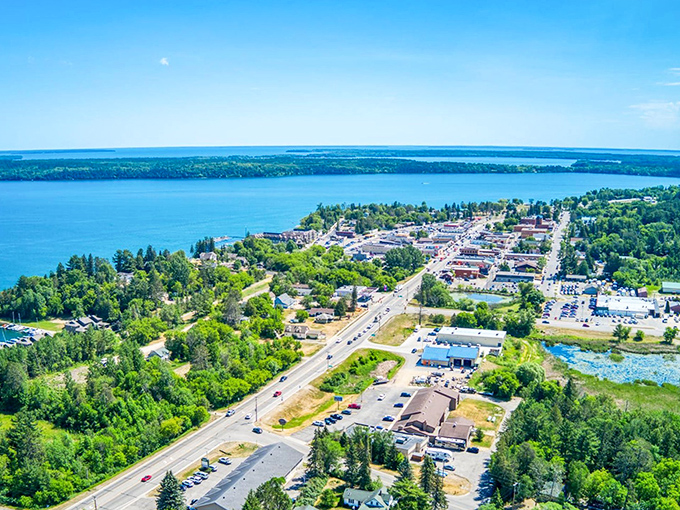 From this bird's eye view, Walker embraces Leech Lake like an old friend, with forests and water meeting in perfect harmony.