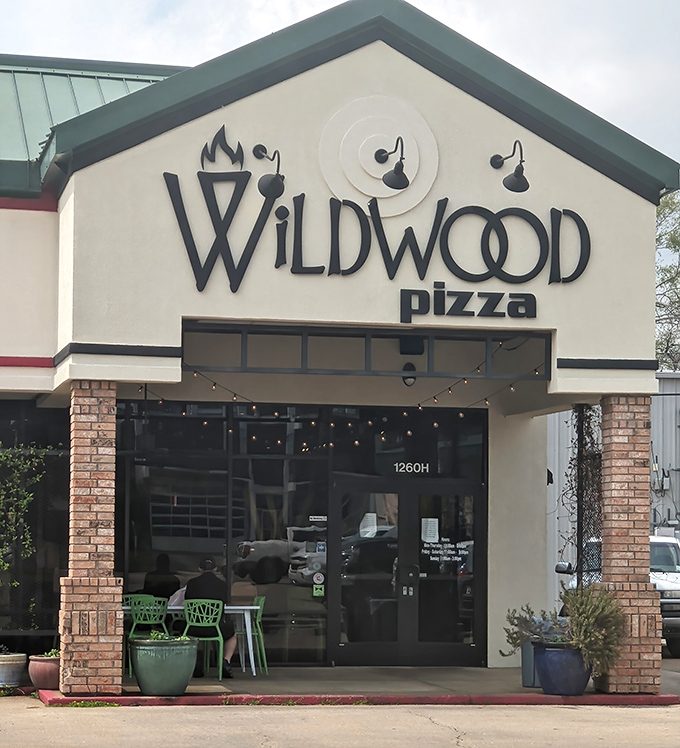 The clean lines and warm brick of Wildwood Pizza say "serious about pizza" without shouting it. Like a good friend, it's confident without being flashy.