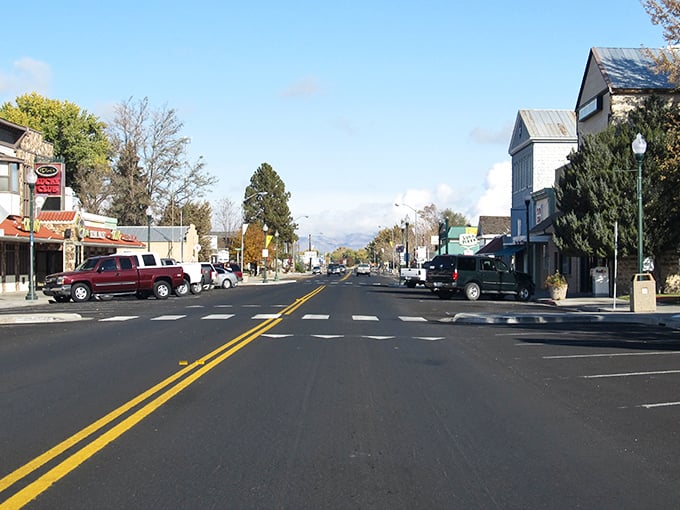 The golden hour hits Yerington's storefronts like nature's Instagram filter – no app required.
