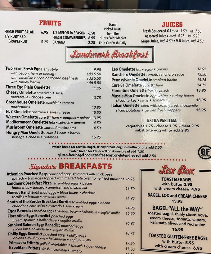 This menu isn't just extensive—it's practically a novel with chapters dedicated to eggs, pancakes, and the art of breakfast diplomacy.