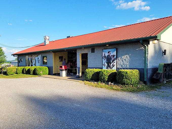 This isn't just a concession stand&mdash;it's the beating heart of the Stardust experience, where movie posters and trimmed hedges welcome film lovers.