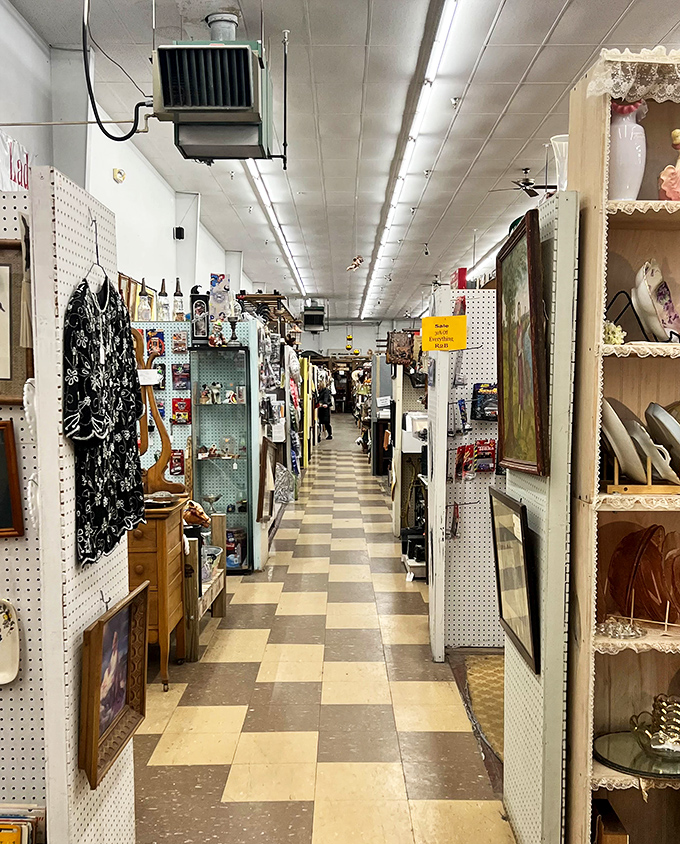 These endless aisles could make Lewis and Clark feel like neighborhood walkers. Each turn reveals new treasures in this antiquing marathon.