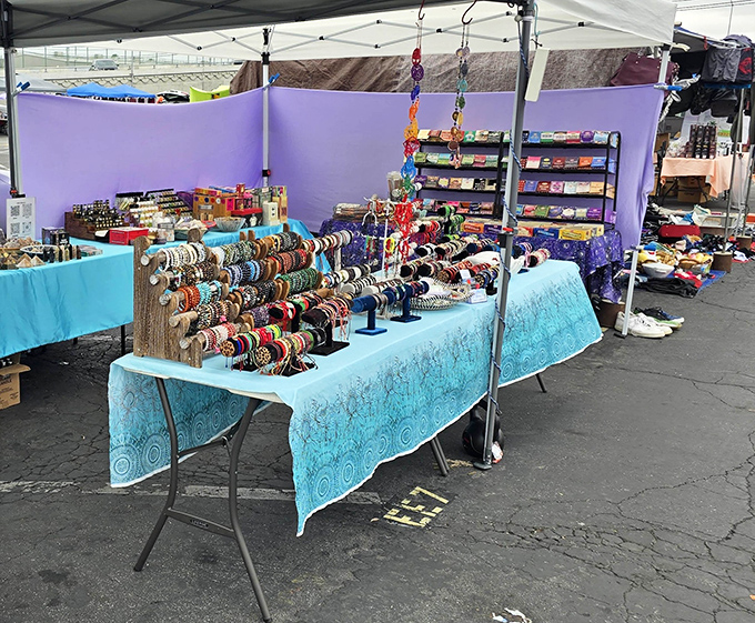 A kaleidoscope of bracelets and trinkets awaits new wrists to adorn. This isn't shopping&mdash;it's a treasure hunt with better odds than Vegas.