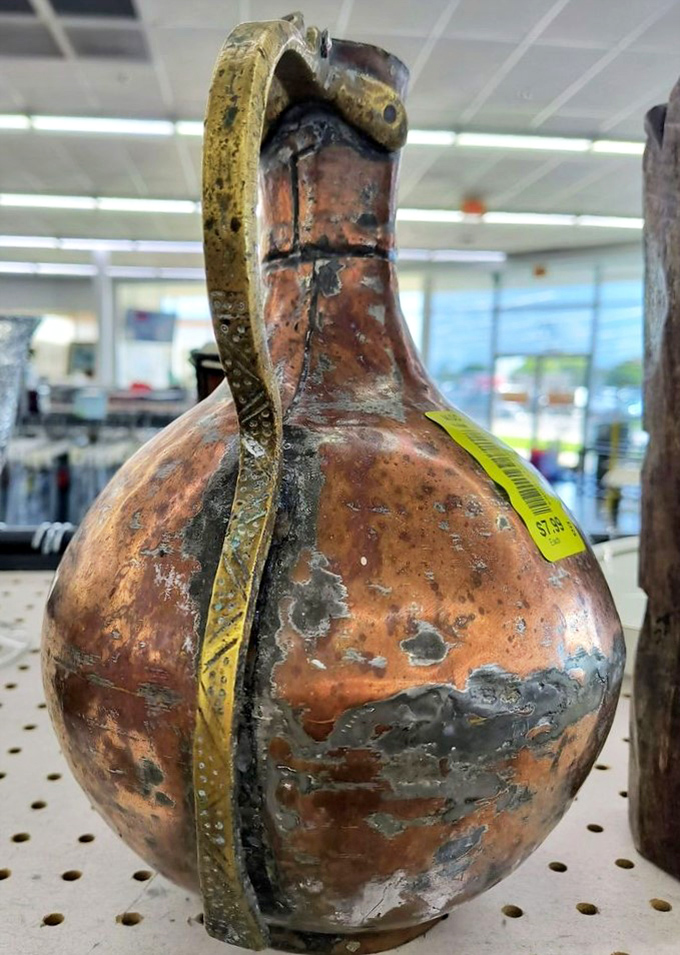 Someone's forgotten copper vessel is waiting to become another's conversation piece. Patina included at no extra charge!