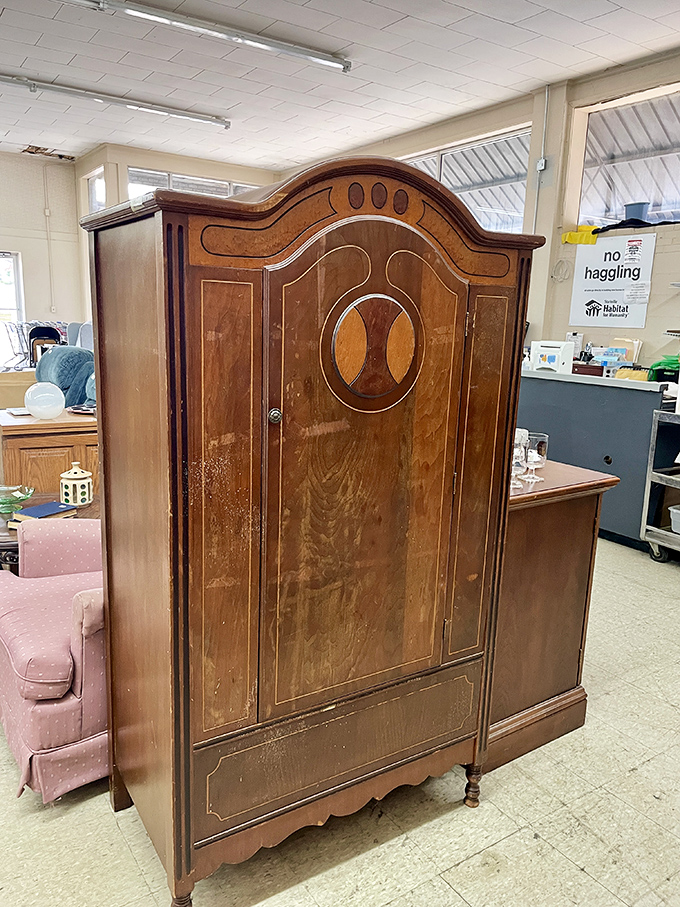 Not just a wardrobe, but possibly a portal to Narnia&mdash;solid wood craftsmanship that puts modern particle board to shame.