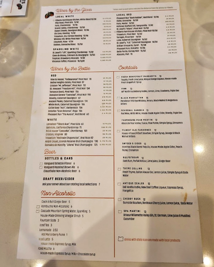 The drink menu reads like a love letter to Oregon's wine country, with local vineyards taking center stage.