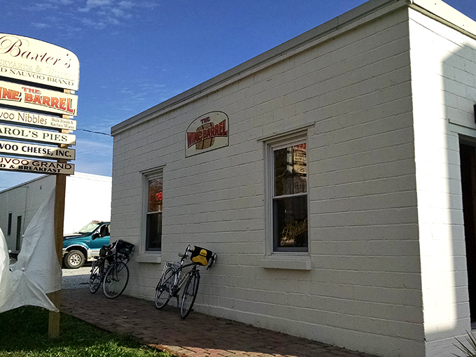 Baxter's Vineyards & Winery welcomes cyclists with the promise of liquid refreshment after a day of pedaling through history. Those bikes aren't parked there by accident, folks.
