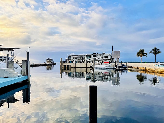 Where boats and RVs find harmony. This marina offers the perfect basecamp for adventurers who can't decide between land and sea explorations.