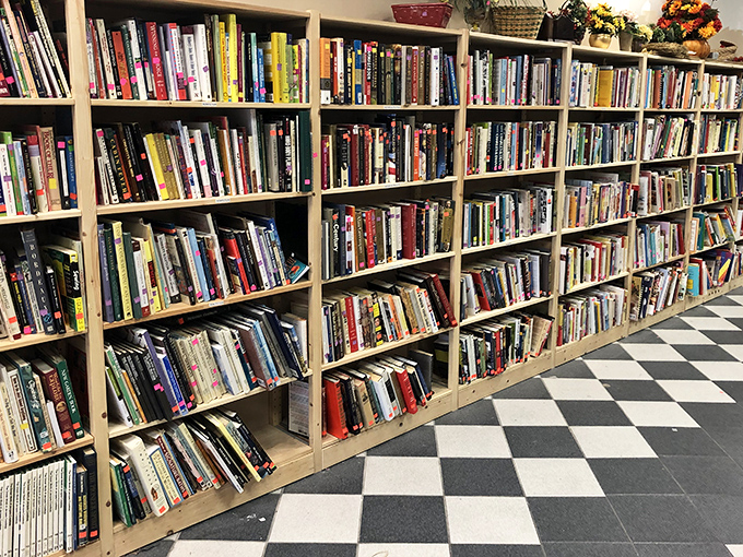 Bibliophiles beware: you might need to clear your calendar. This meticulously organized book section rivals small libraries, with titles spanning every genre imaginable.
