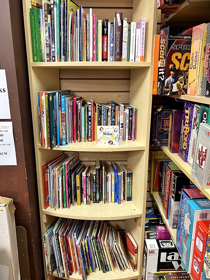 Bookworms, prepare to lose track of time. These shelves hold forgotten bestsellers, vintage cookbooks, and occasionally, literary gold hiding in plain sight.