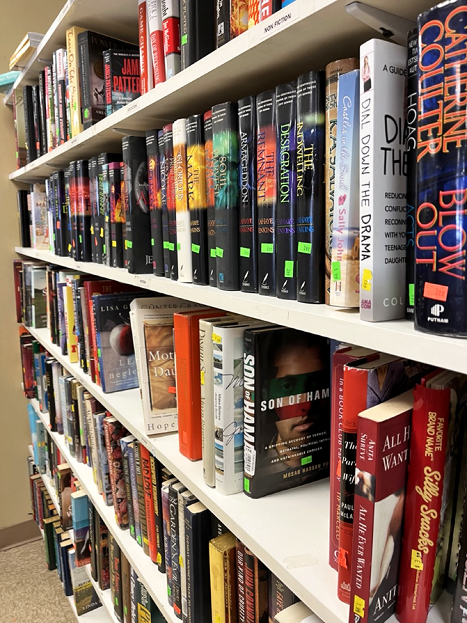 A bibliophile's dream where bestsellers mingle with forgotten classics. That dog-eared paperback might just contain the wisdom you've been searching for all along.