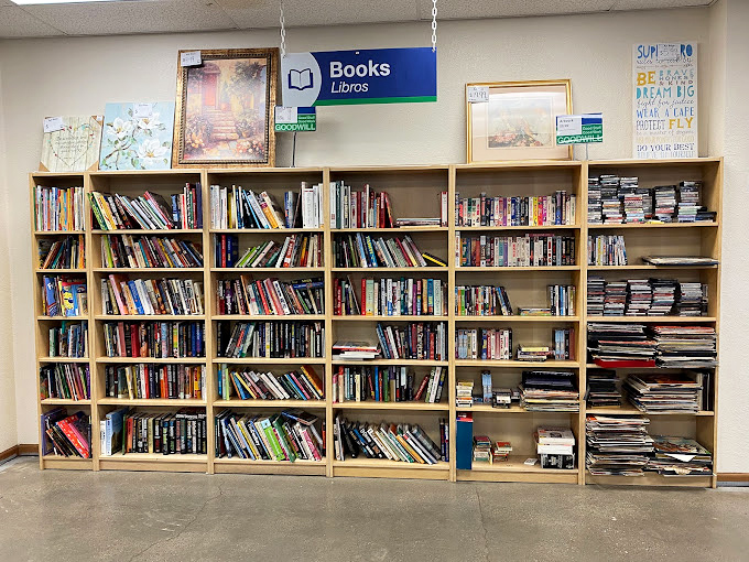 The book section rivals small-town libraries, offering literary journeys from 50 cents. Stephen King rubs shoulders with Julia Child here.