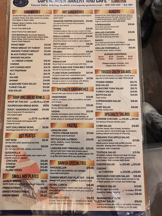 The menu reads like a love letter to Danish cuisine, with enough comfort food options to make any homesick Scandinavian weep with joy.