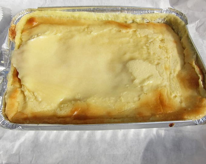The legendary buttercake in all its golden glory&mdash;a simple aluminum pan holding what might be Pennsylvania's most perfect dessert.