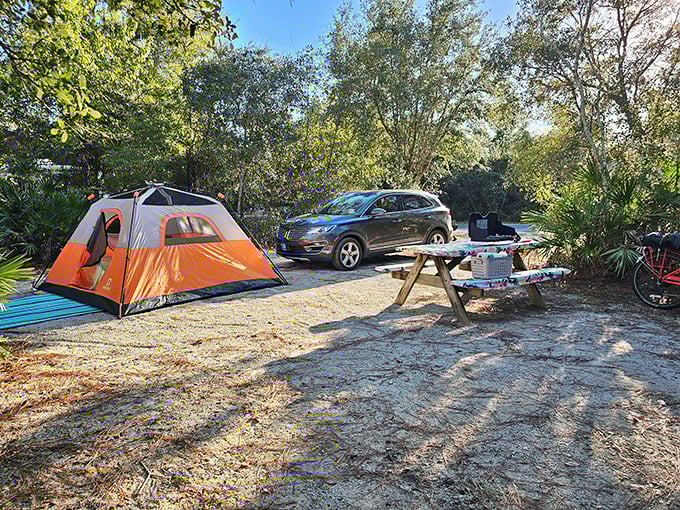 Camping doesn't have to mean roughing it. This spacious site offers the perfect balance of wilderness and convenience&mdash;nature with parking privileges.