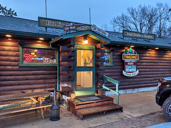 Cedar Lodge's rustic log exterior isn't just for show&mdash;it's a promise of authentic northwoods dining inside, where Wisconsin supper club traditions are alive and well.