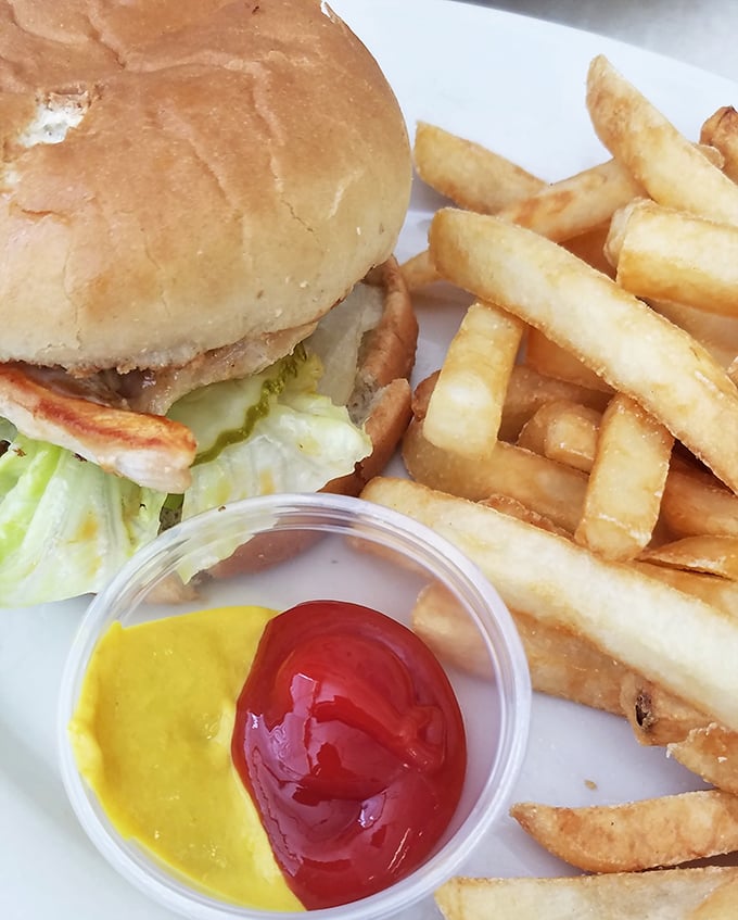 The burger-fries combo that launched a thousand return visits. That divided condiment cup? Pure genius&mdash;no more mustard-ketchup territorial disputes. 
