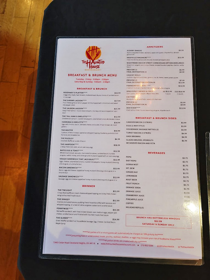 The menu reads like horror's greatest hits&mdash;each cleverly named dish promising flavors that will haunt your taste buds in the best possible way.