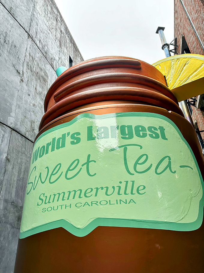 The label proudly proclaims Summerville's claim to fame. If tea labels could talk, this one would have a charming Southern drawl.