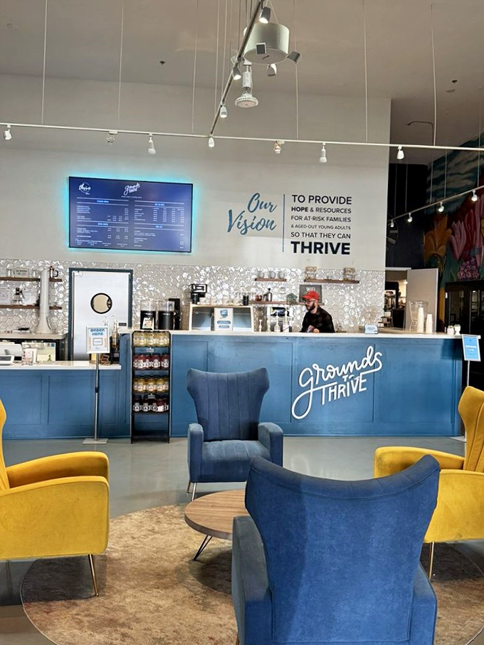 Who says thrift stores can't be civilized? This caf&eacute; corner proves caffeine and bargain hunting are perfect partners.