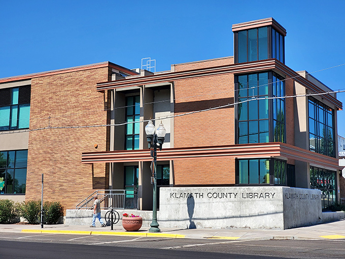 The County Library's modern architecture whispers "come read a book" louder than any shushing librarian ever could.