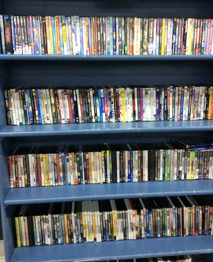 Hollywood's greatest hits line these shelves, waiting to entertain you for a fraction of streaming costs. Movie night just got economically upgraded!