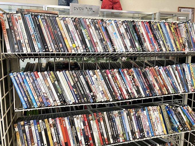 A cinephile's dream archive where forgotten blockbusters and cult classics await rediscovery at prices that make streaming services seem extravagant.