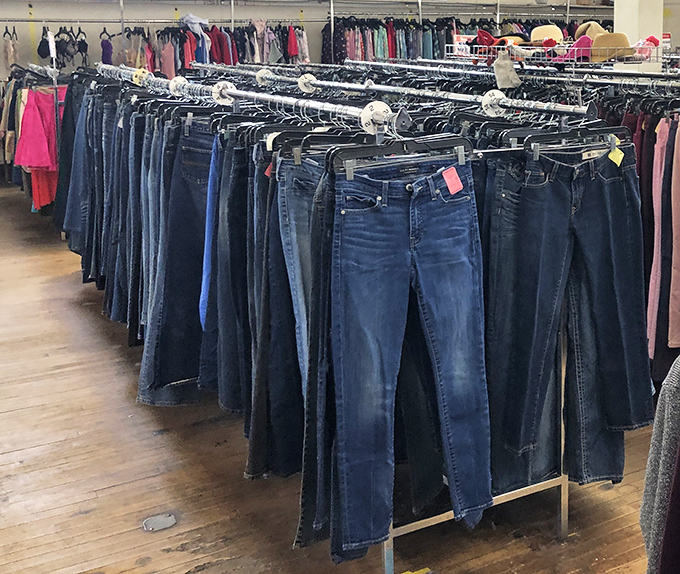The denim section stretches to the horizon&mdash;a sea of blues where your perfect pair of jeans is hiding, just waiting to be discovered.