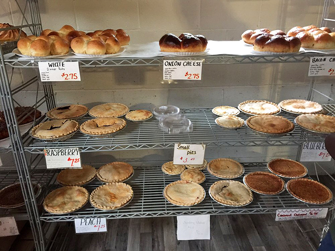 The menu board tells a delicious story: fresh bread, pies, and pastries arranged with the kind of honest simplicity that's become rarer than a politician without a Twitter account.